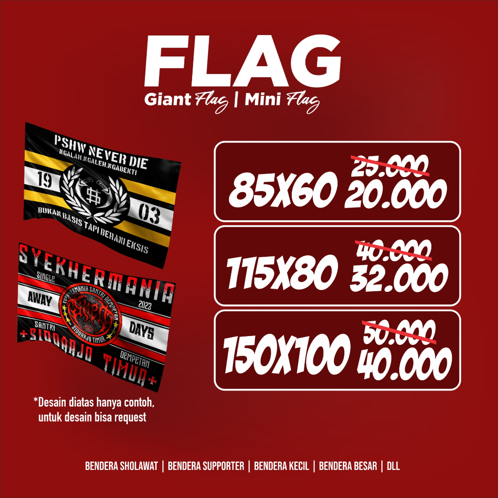 Jual PROMO MINIFLAG PREMIUM | BENDERA SHOLAWAT PREMIUM | BENDERA TIM ...