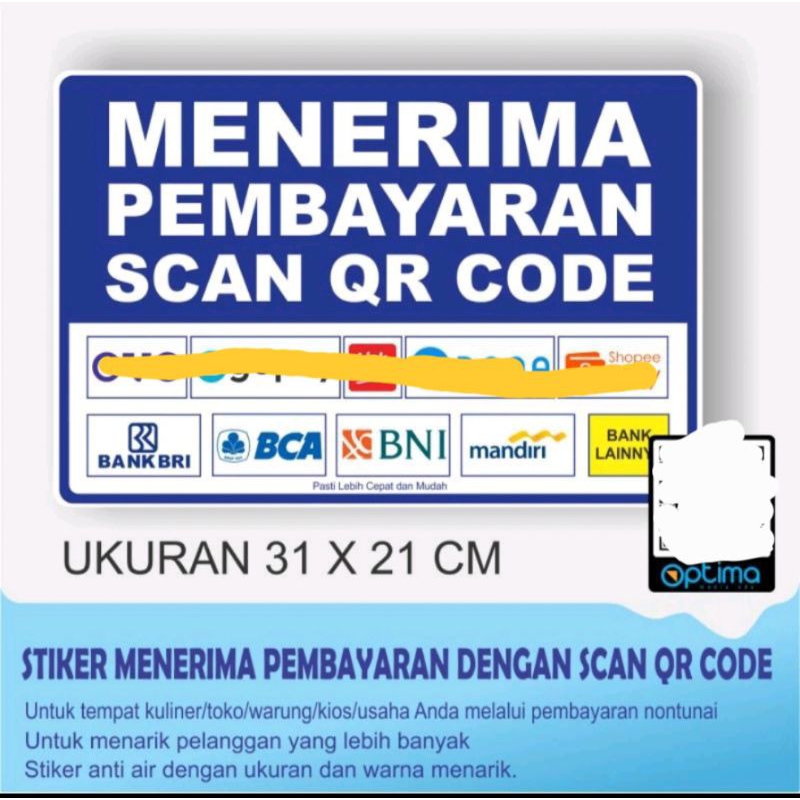 Jual stiker menerima pembayaran dgn scan qr code | Shopee Indonesia