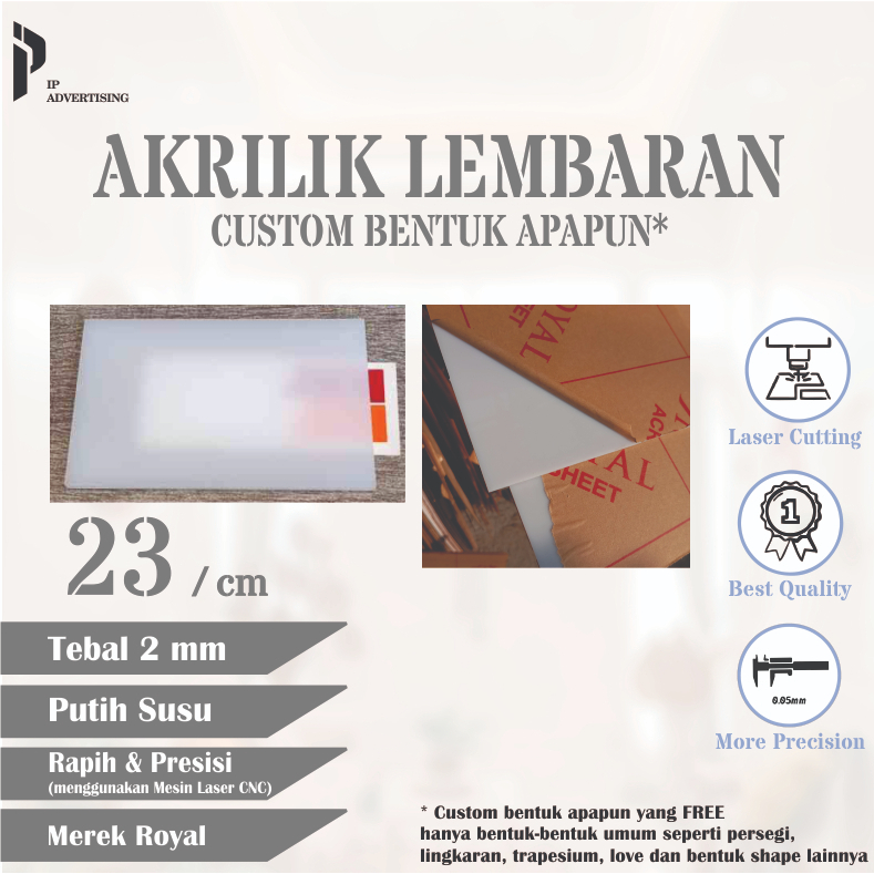 Jual Rp 23 AKRLIK PUTIH SUSU | AKRILIK CUSTOM PUTIH | Shopee Indonesia