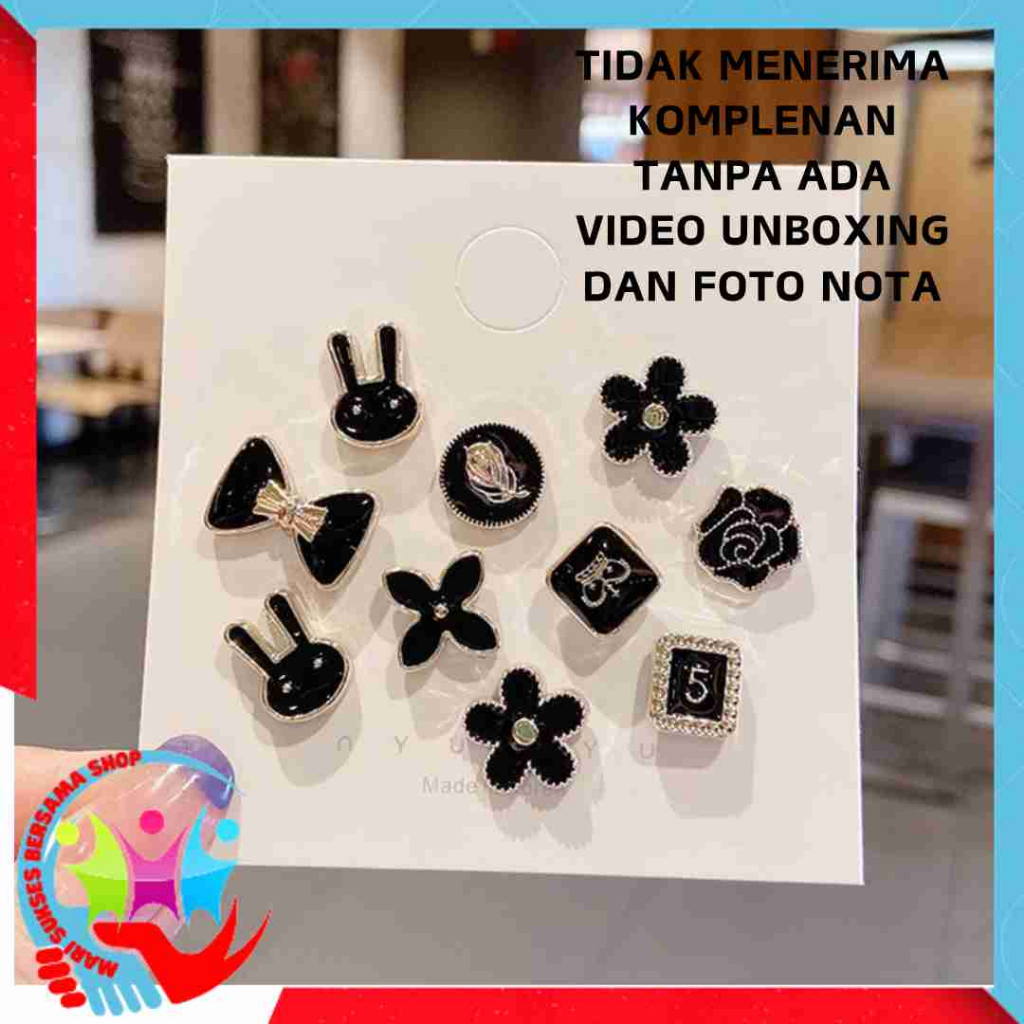 Jual MSBS Set Bros Pin 10 In 1 Motif Bunga Bintang Kelinci Aneka Desain ...