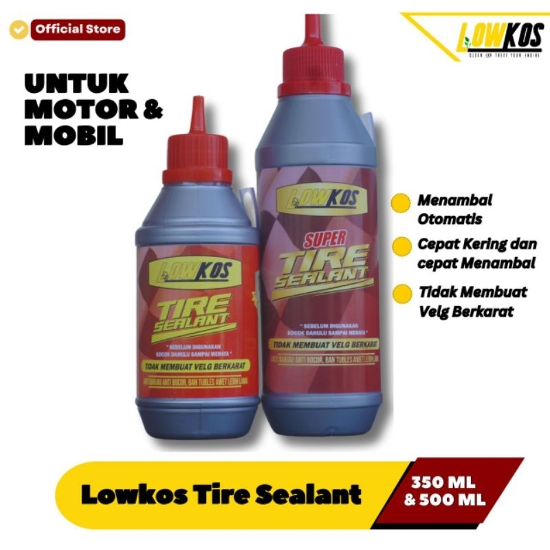 Jual LOWKOS Cairan Tambal Ban Tubeless Motor Mobil 350ml-500ml Cairan ...