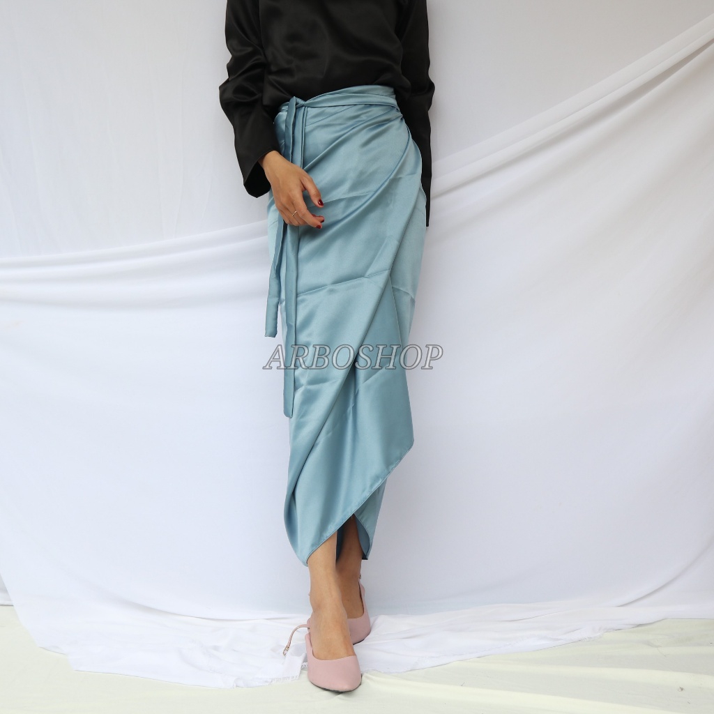 Jual ARBO SHOP Rok lilit polos wrap skirt / rok lilit satin MUAT JUMBO ...