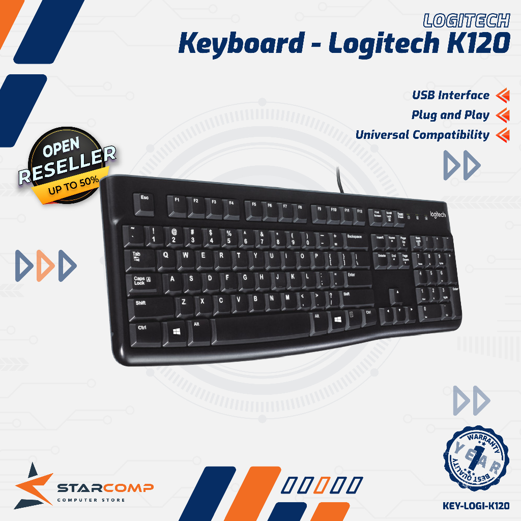 Jual Logitech K120 USB Wired Keyboard Plug and Play | Shopee Indonesia