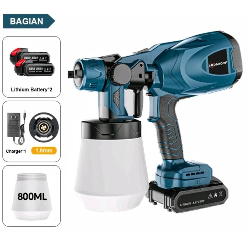 Jual Spray Gun Baterai lithium 48V Cordless Pistol Semprot Listrik Cat ...