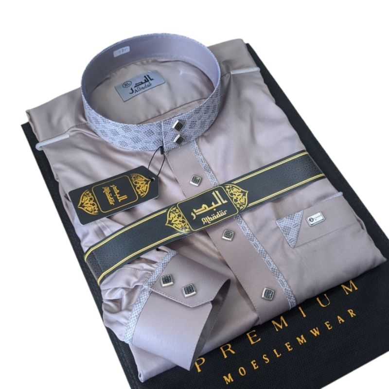 Jual Jubah Albadar Polyester Kombinasi lengan manset Motif keren Jubah ...