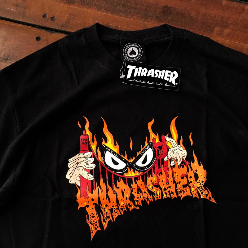 Jual THRASHER SUCKA FREE BY NECKFACE TSHIRT BLACK | Shopee Indonesia