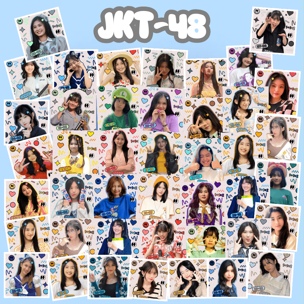 Jual (50 PCS) STICKER DECO JKT48 | STIKER PERSEGI JKT48 AESTHETIC ...