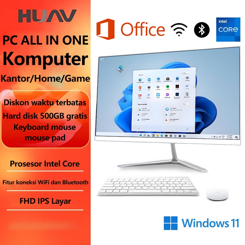 Jual HUAV Komputer Full Set PC All-in-One Baru, Prosesor Core i5, Layar 22/24 Inci Pilihan,Untuk ...