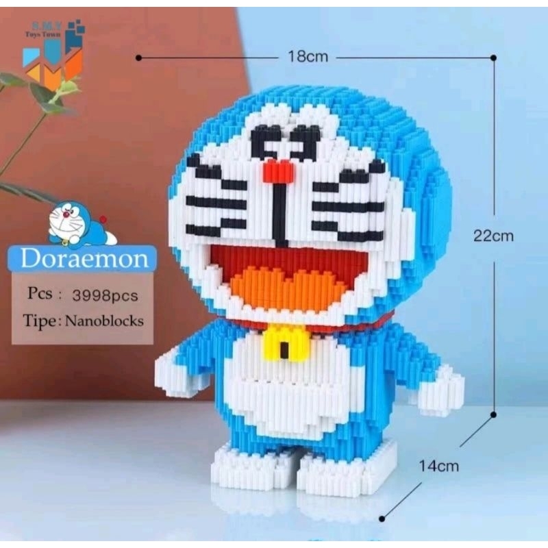Jual diy mainan balok mini brick block nano doraemon besar 3998 pcs ...