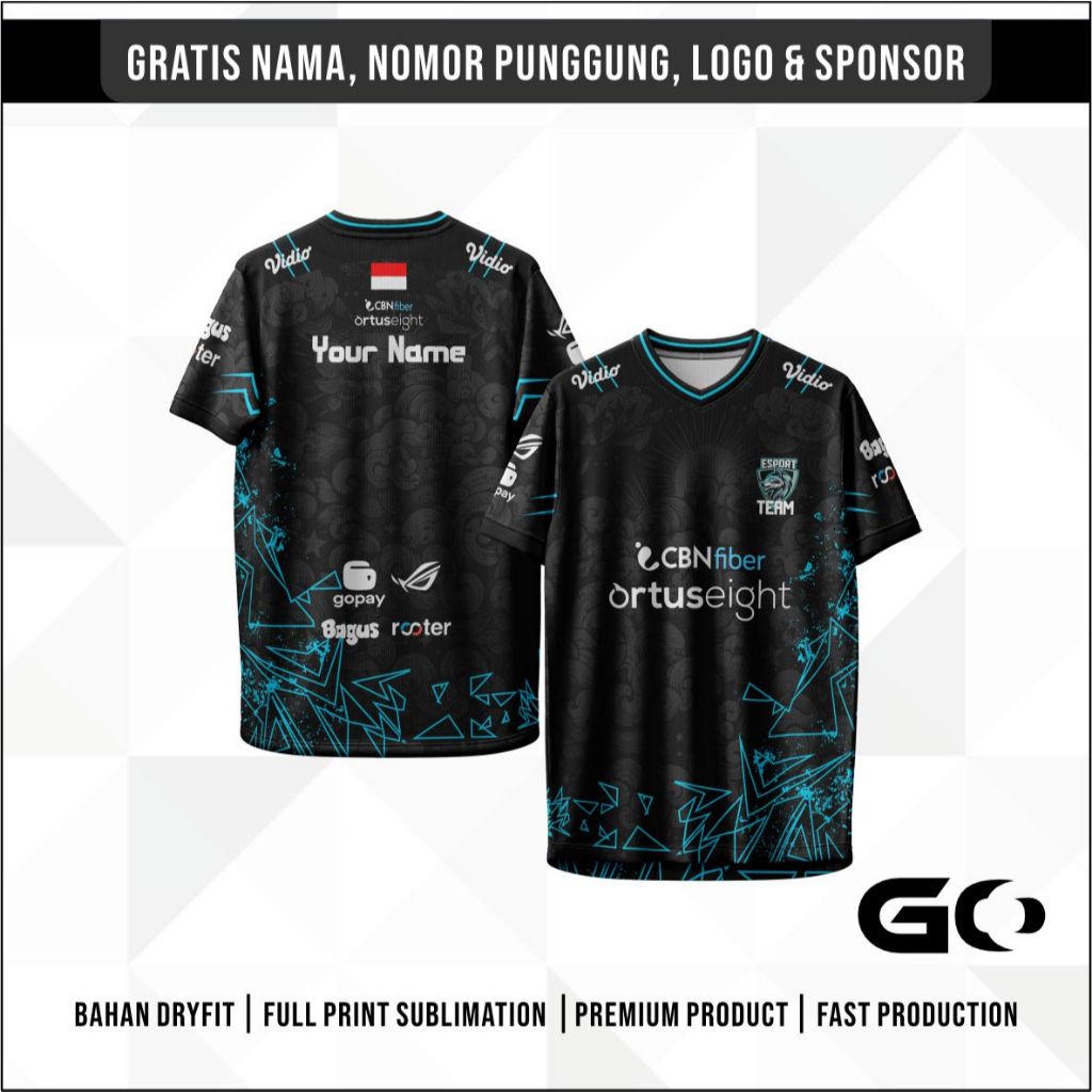 Jual Jersey Kaos Baju Gaming Esport Triangle CUSTOM Terbaru GRATIS NAMA ...