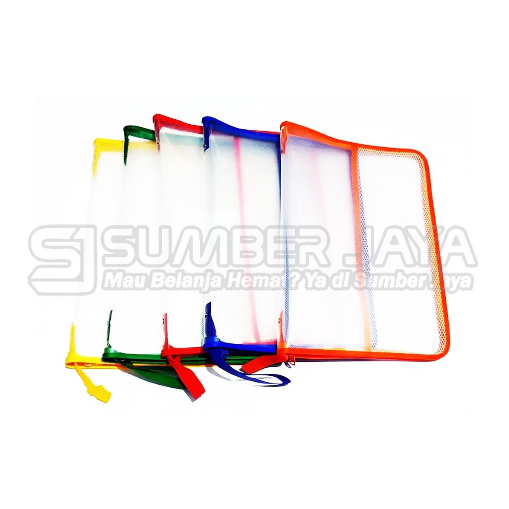 Jual Map Sekolah/Kerja Map Jaring Plastik Resleting Data Plus Zipper ...