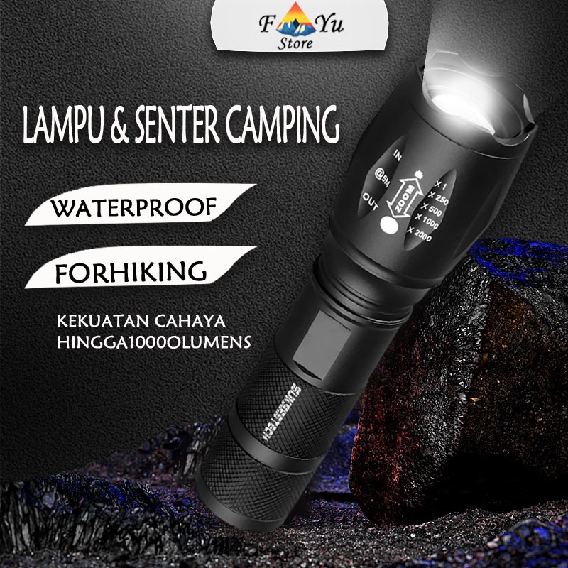 Jual T669 Lampu LED Super Terang Waterproof Free Box Tactical Murah ...