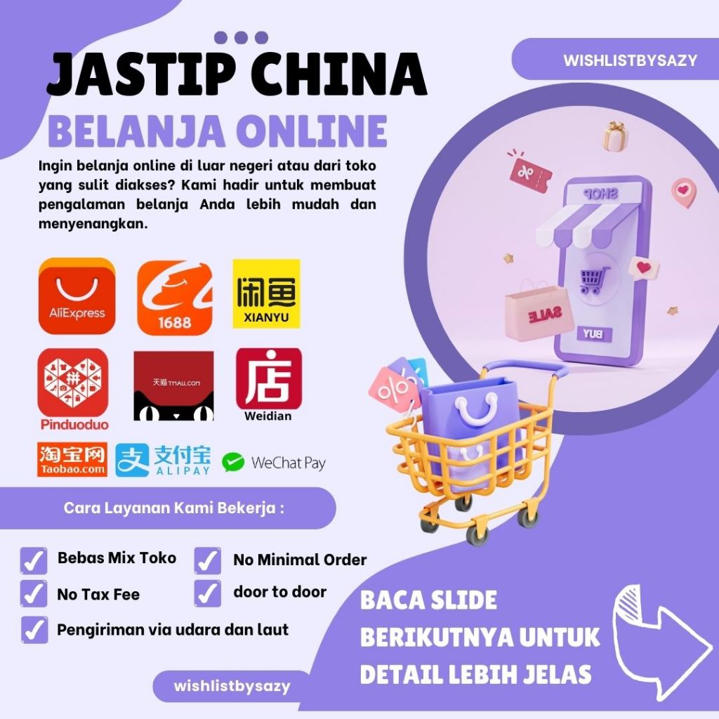 Jual Jastip china, Alipay, 1688, Taobao, Pinduoduo, weidian, xianyu | Shopee Indonesia