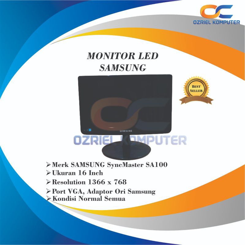 Jual Monitor LED 16 inch samsung dan merk lain untuk cctv, kasir toko ...