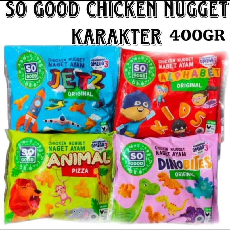 Jual So Good Chicken Nugget 400 gram karakter animal alphabet dinobites ...