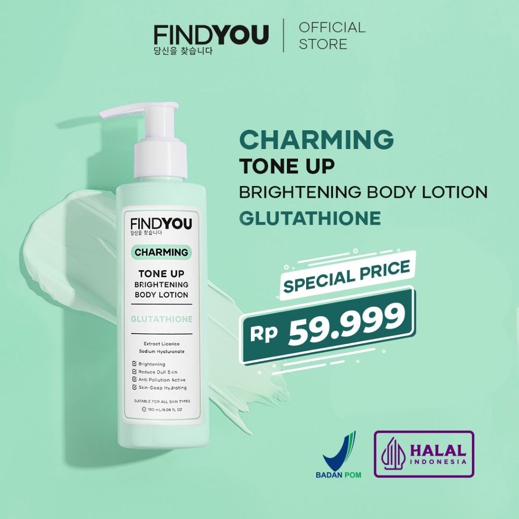 Jual FINDYOU Charming Tone Up Brightening Body Lotion - Gluthatione ...