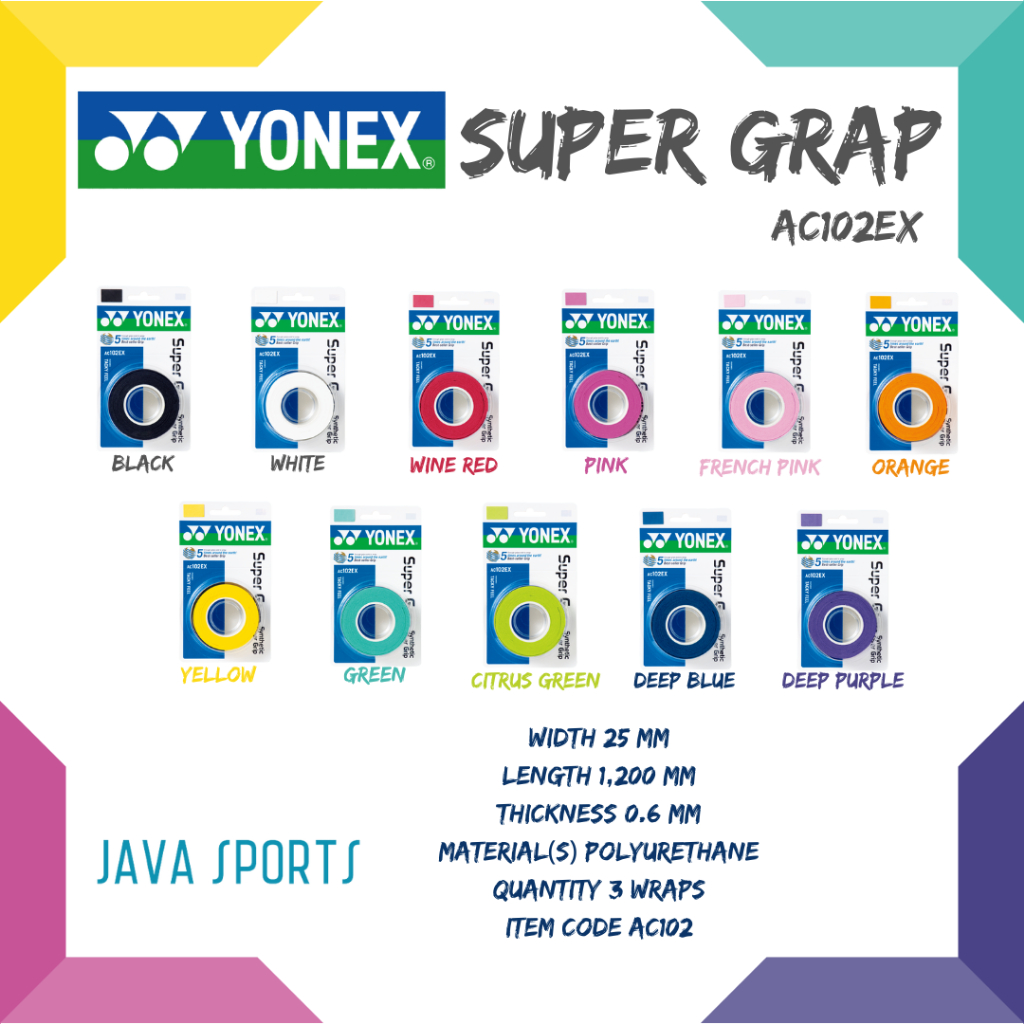 Jual Overgrip Tenis Yonex Super Grap AC102EX Original Grip Lapis | 3 ...