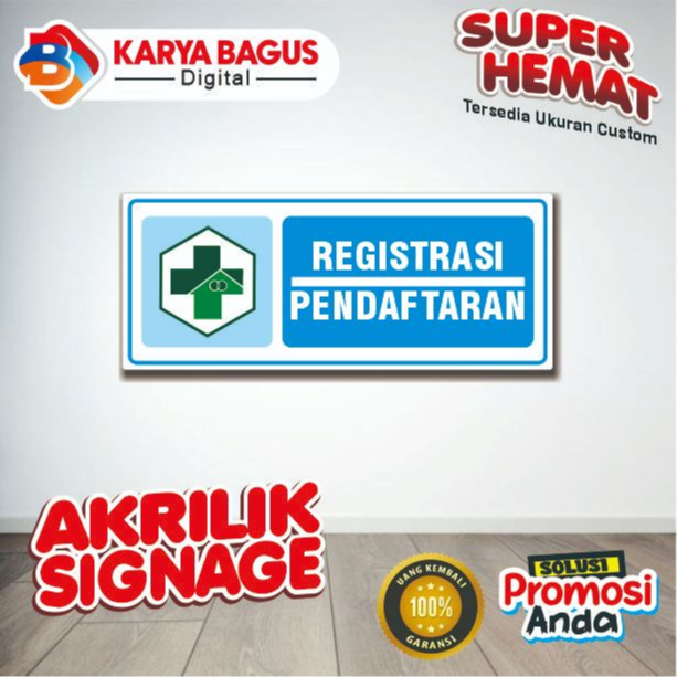 Jual Akrilik Signage Rambu Ukuran 30cm x 10cm "Regristrasi ...
