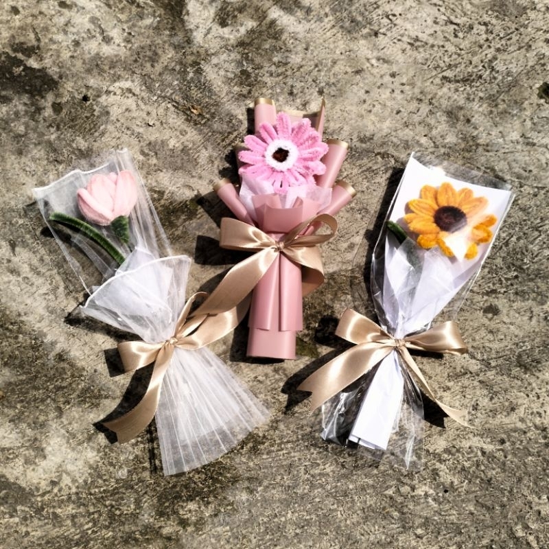Jual Single Pipe Cleaner Flower Bouquet Buket Bunga Kawat Bulu 1 ...
