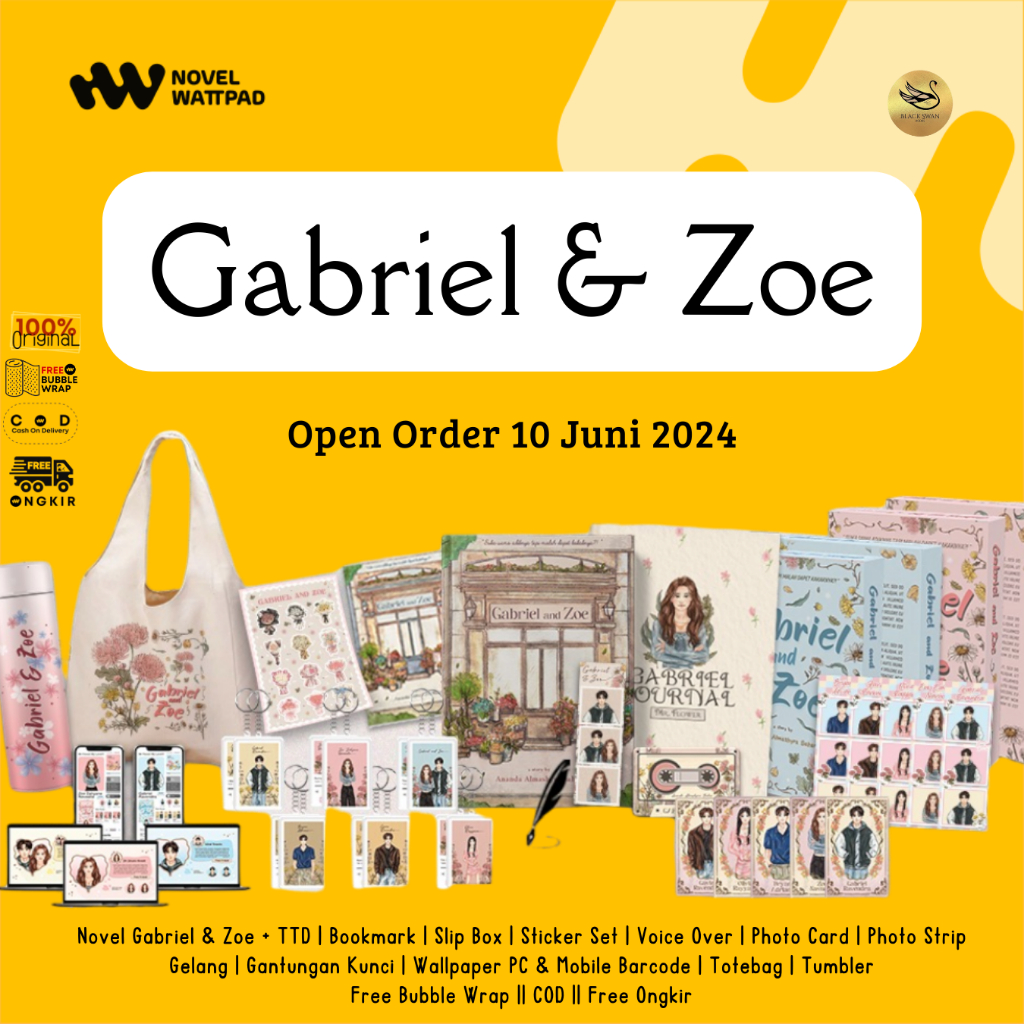 Jual Novel Gabriel & Zoe + Ananda Almashya Bahar Penerbit Blackswan ...