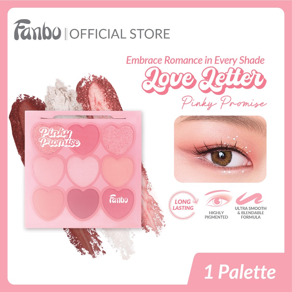 Jual Fanbo Love Letter Eyeshadow Palette Longlasting Highly Pigmented ...