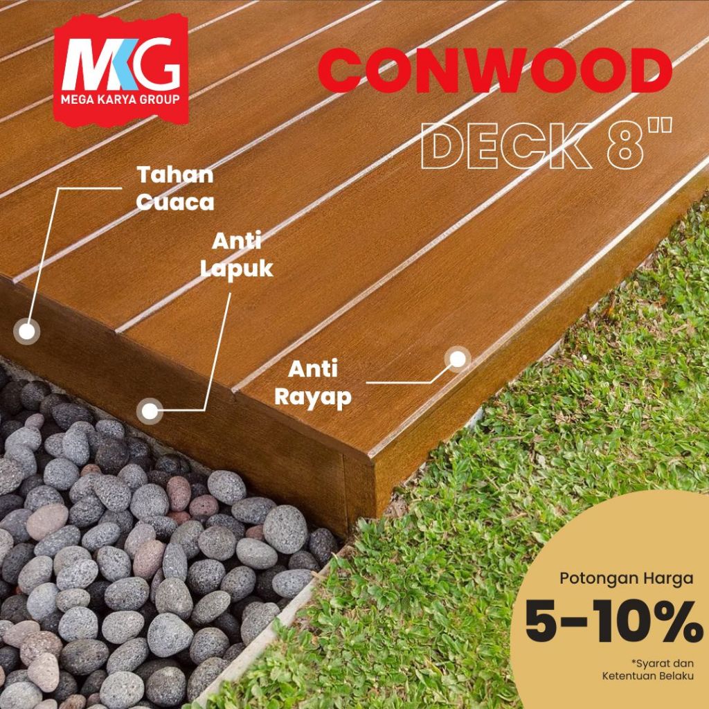 Jual Conwood Deck 8 Tebal 25mm/14mm– Lantai Pengganti Kayu | Shopee Indonesia