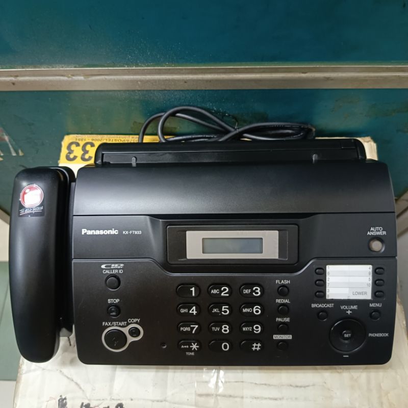 Jual FAXIMILE PANASONIC KX-FT 933/MESIN FAX PANASONIC KX-FT 933(AUTO CUTTER)/NEW BARU/GARANSI ...