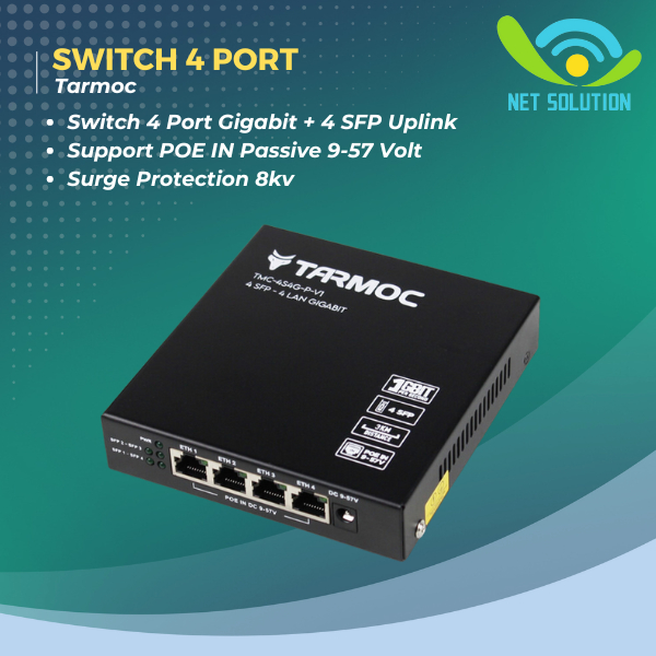 Jual Switch 4 Port Gigabit + 4 SFP Uplink POE | Switch Hub 4 Port Unmanaged | Shopee Indonesia