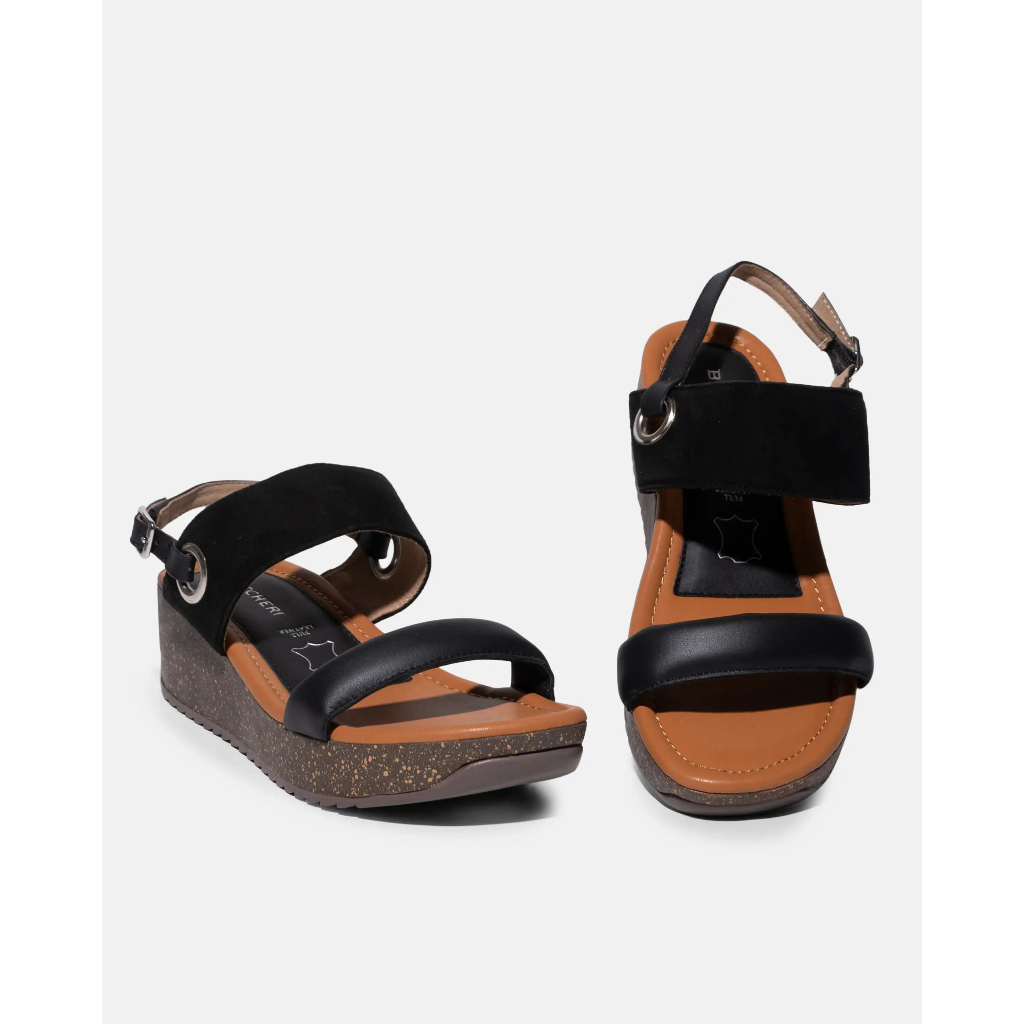 Jual BUCCHERI Sandal Kulit Wanita Wedges Neelam - GY007 | Shopee Indonesia