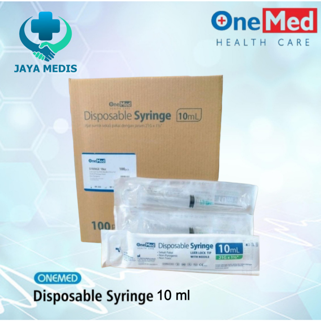 Jual Onemed Spuit 10cc suntikan 10cc Onemed Syringe 10ML OneMed perbox isi 100pcs | Shopee Indonesia