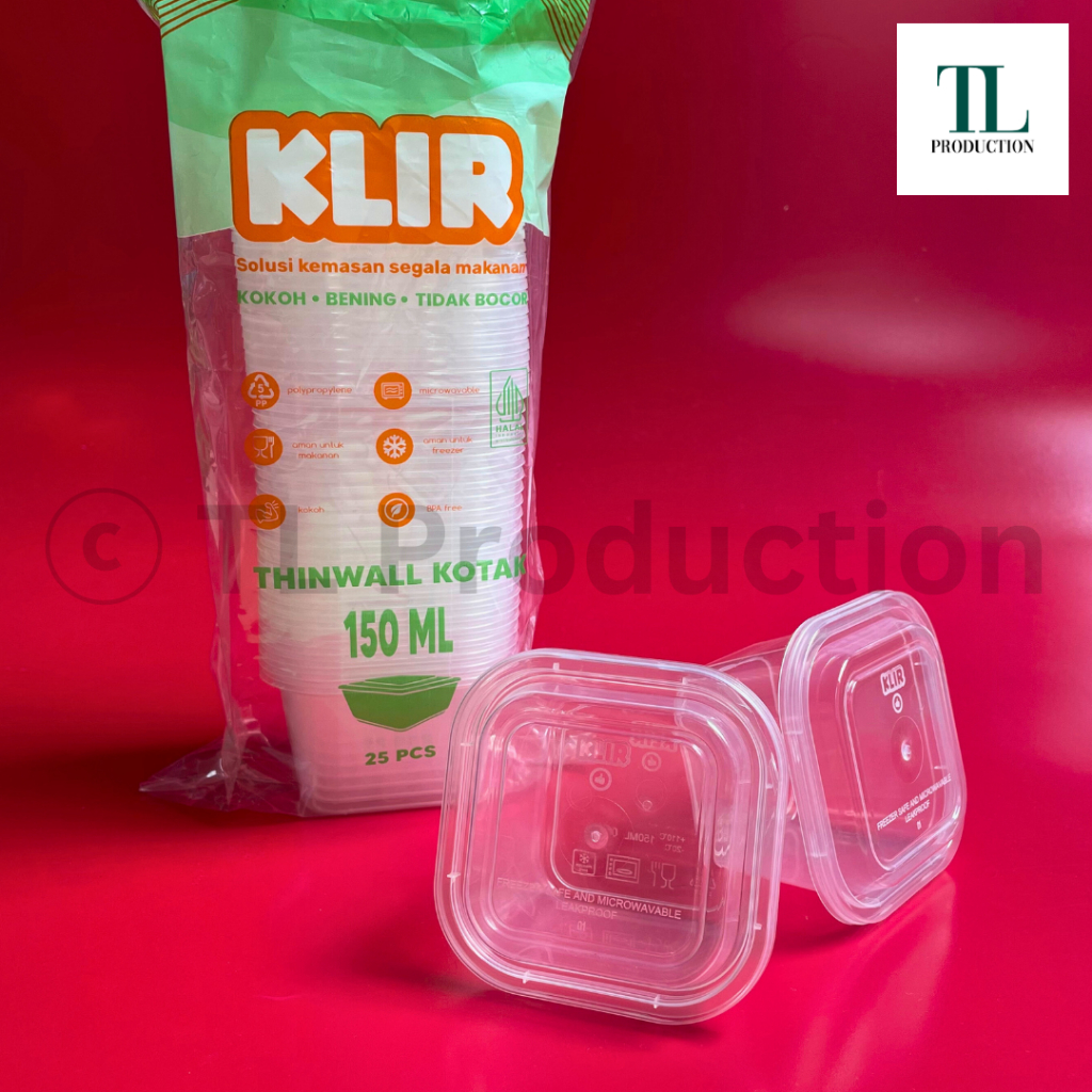 Jual 25set KLIR Thinwall Square Mini 150ml / Cup Dessert / 25pcs ...