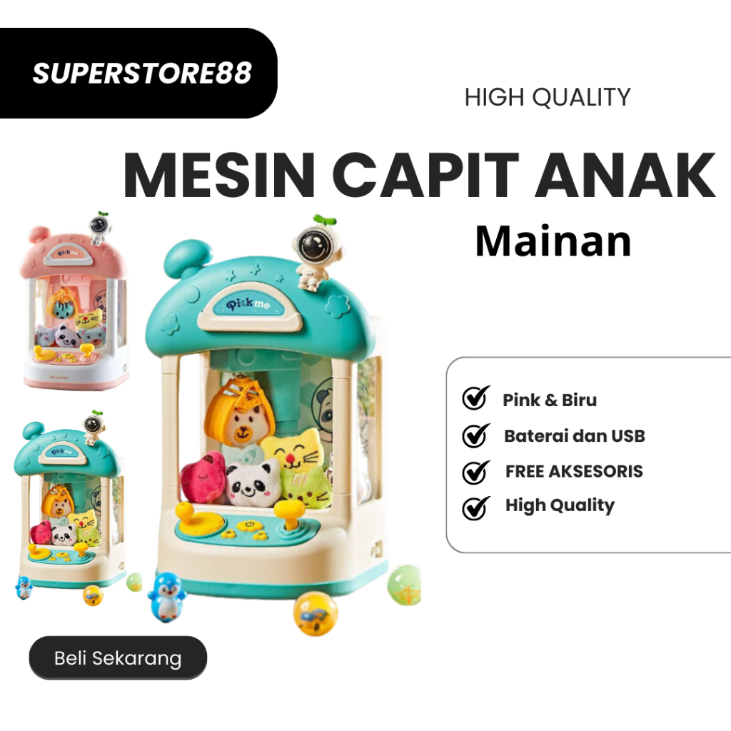 Jual Mesin Capit Boneka Doll Machine Spaceman Mainan Anak Capit Lampu ...