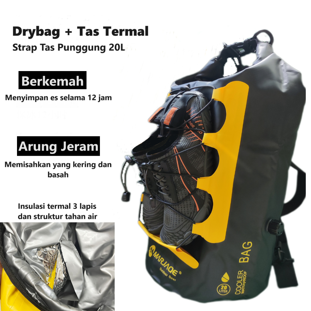 Jual Drybag 20 Liter & Cooler Bag Marjaqe Tas Anti Air & Tas Pendingin | Shopee Indonesia