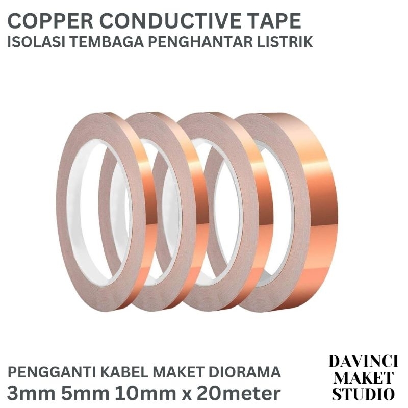 Jual Copper Tape - Isolasi Tembaga Pengganti Kabel 3mm 5mm 10mm Selotip ...