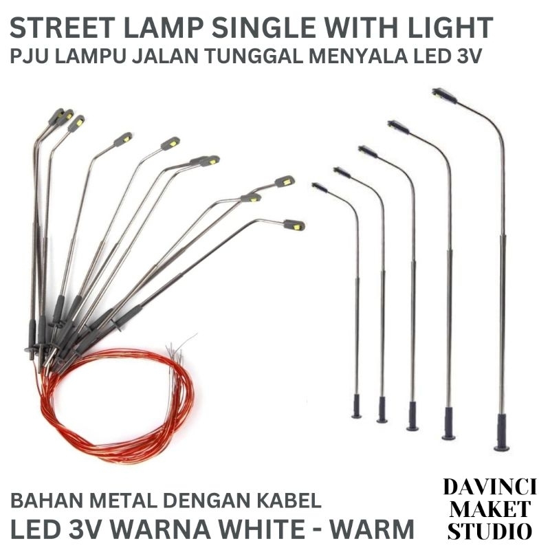 Jual Miniatur Lampu Penerangan Jalan Umum Tunggal Menyala LED 3v Maket ...