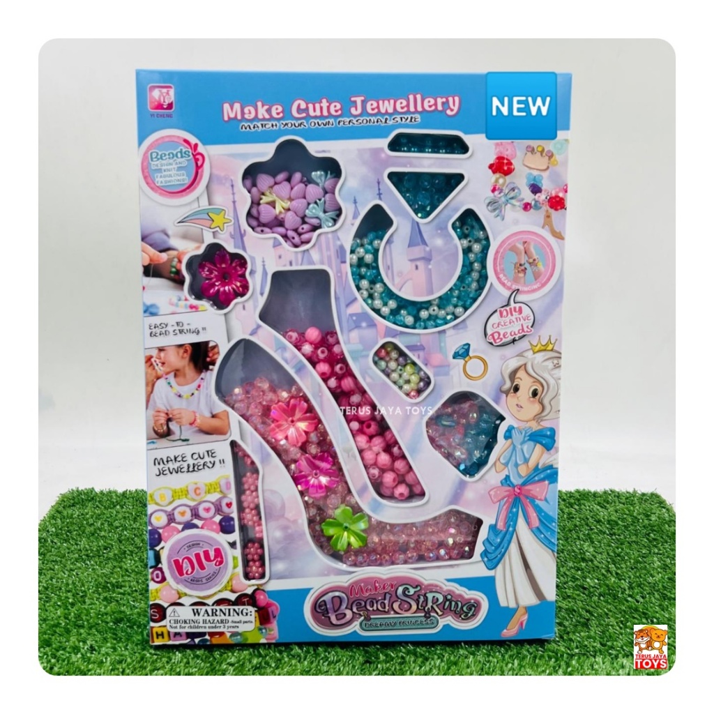 Jual DIY Beads Jewelry Mainan edukatif merangkai manik kalung gelang ...