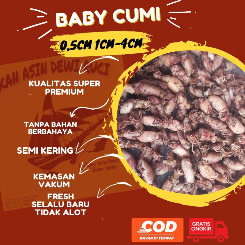 Jual Cumi asin / baby cumi kering / bebi cumi / cumi kecil 0,5-1cm 250 ...