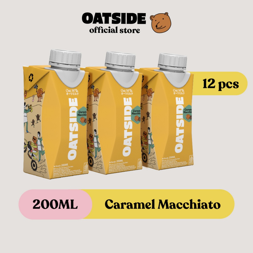 Jual OATSIDE Mini Cap Oat Milk Caramel Macchiato 200ml (12 pcs ...