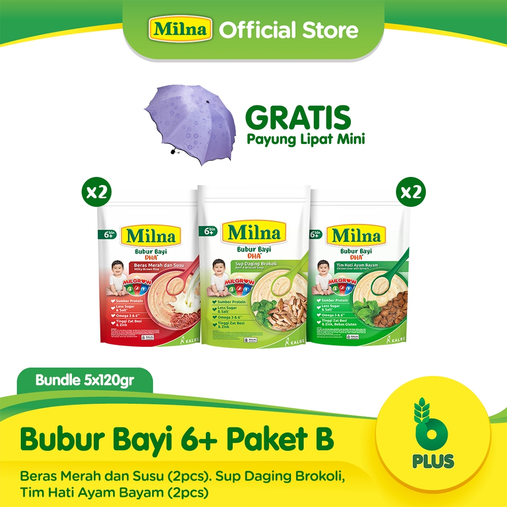 Jual Bundle 5 Pack Bubur Regular 6+ Paket B Free Payung Mini | Shopee ...