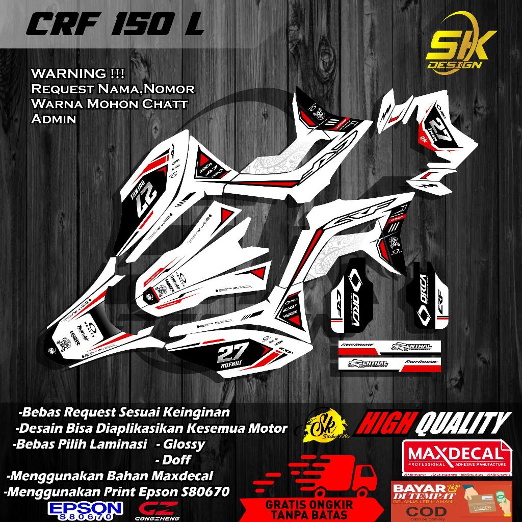 Jual DC 561 STICKER DECAL FULLBODY MOTOR CRF 150 L DESAIN MOTIF KEREN ...