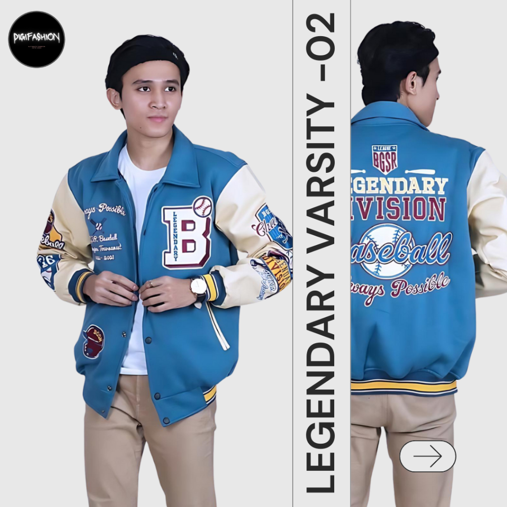 Jual LEGENDARY 02 - Jaket Varsity Baseball Vintage Premium Jumbo Lengan ...