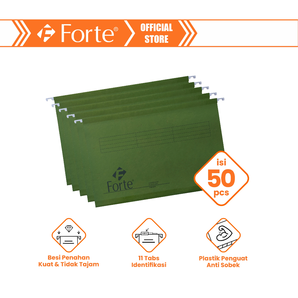 Jual [Forte] [50pcs] Map Gantung Suspension File F4 Green (Hangmap ...