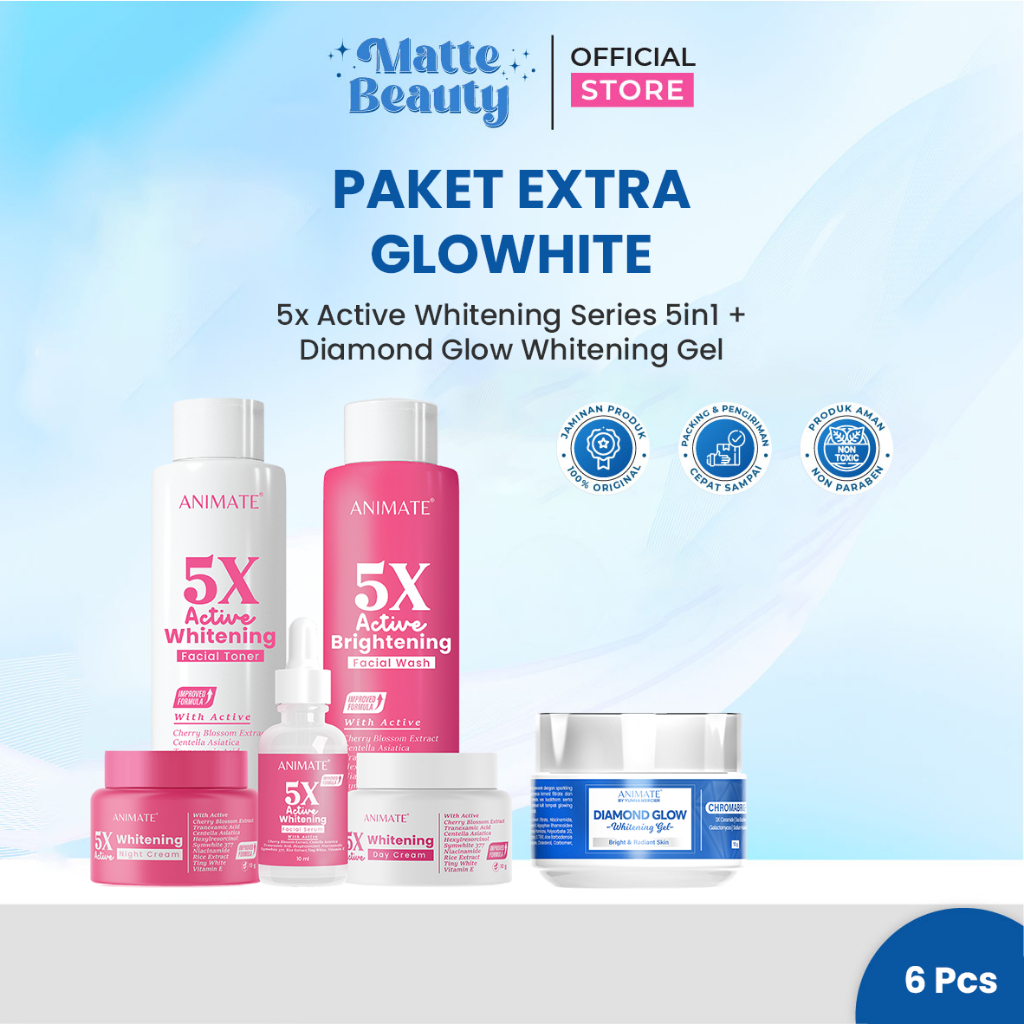 Jual Animate Paket Extra Glowhite (Animate 5x Active Whitening Series ...