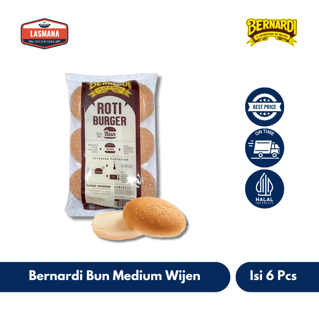 Jual Bernardi Roti Burger Wijen Isi 6 Pcs | Shopee Indonesia