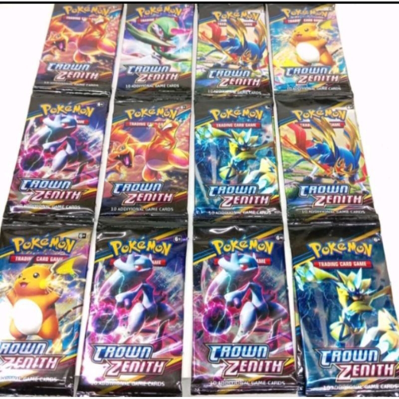 Jual PROMO 12 Sachet Kartu Foil Trading Card Pokemon Crown Zenit ...