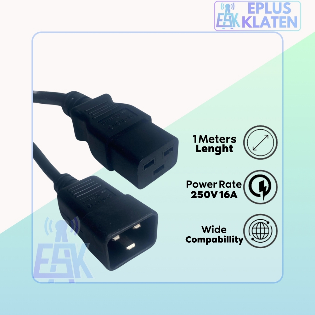 Jual Kabel C19 C20 Plc 1M Power Cord UPS 1 Meter - KN144 | Shopee Indonesia
