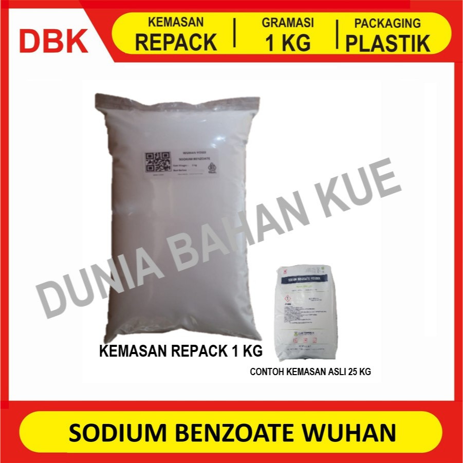 Jual SODIUM BENZOATE WUHAN CHINA - REPACK 1 KG / PENGAWET FOOD GRADE BENZOAT | Shopee Indonesia
