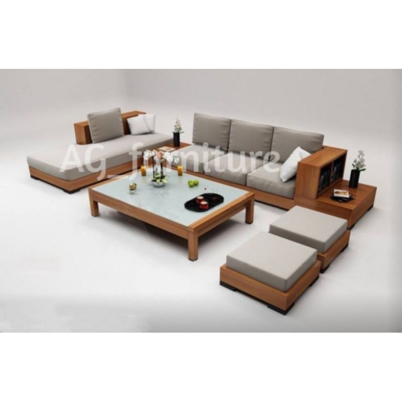 Jual set sofa jati minimalis modern terbaru 024 | Shopee Indonesia