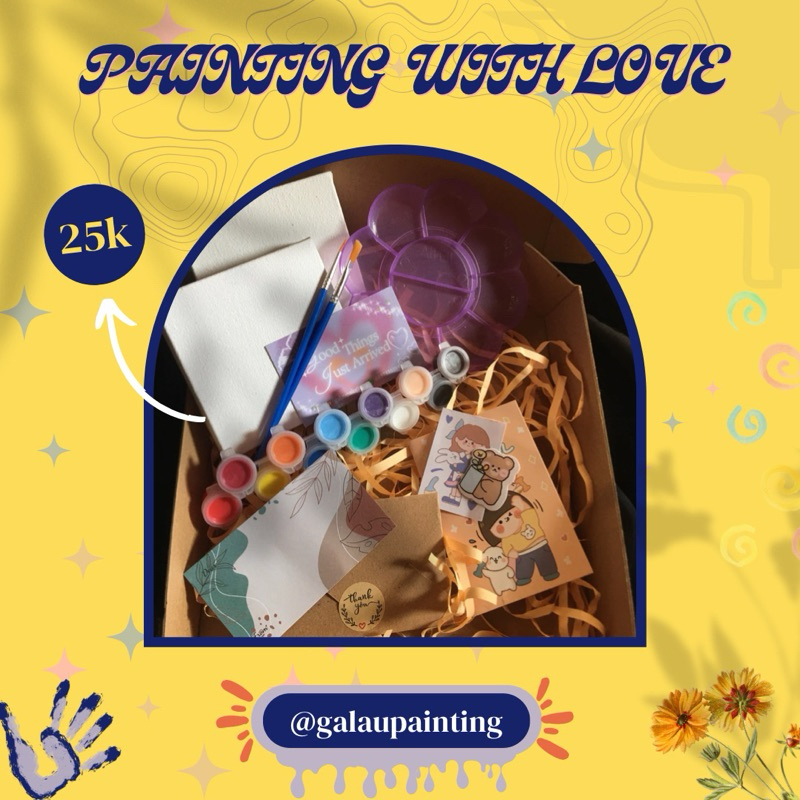 Jual Paket Lukis Berdua | Satu Set Lukis | Paket Lukis Kanvas 10x10 cm ...