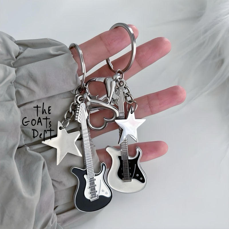 Jual The Goats Dept - John Mayer Rockstar Guitar Keychain Black White ...